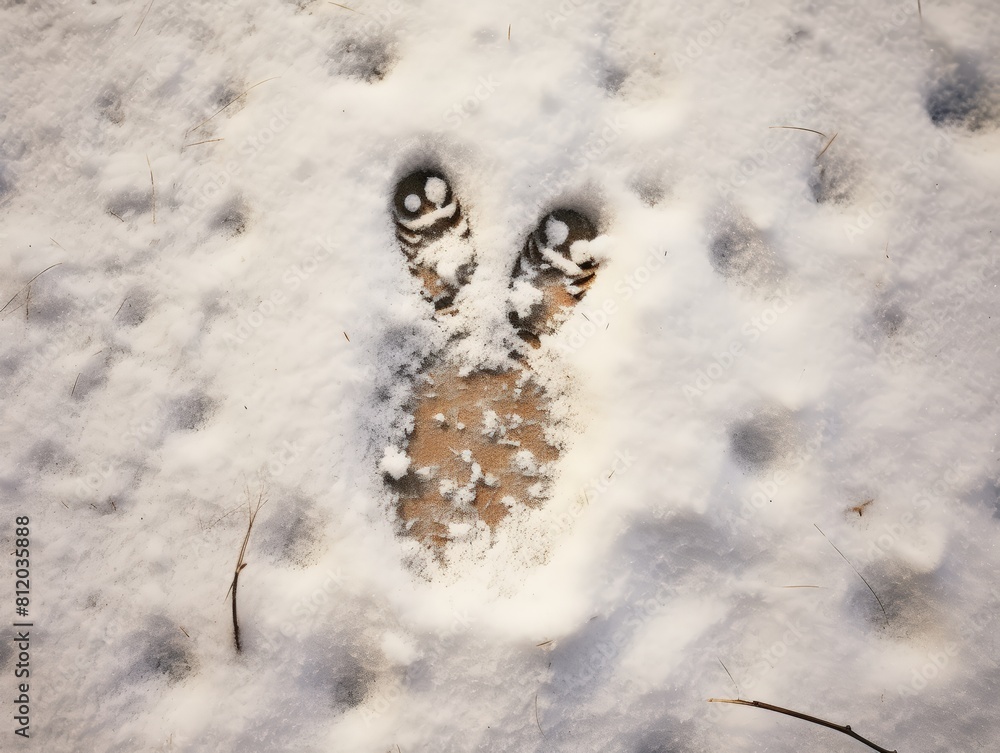 Seasonal photo of a baby s footprints in the first snow, capturing the ...