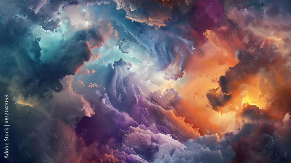 high quality transparent psd colorful clouds in the sky, featuring a ...