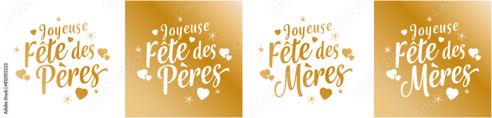 Joyeuse fête des Pères / Joyeuse fête des Mères Stock Vector | Adobe Stock