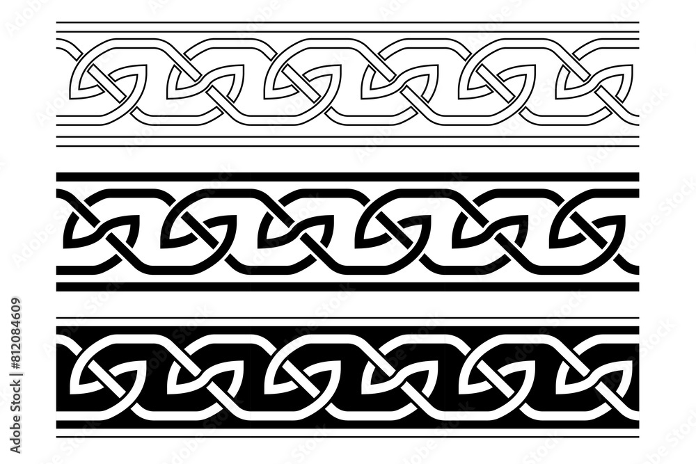Set of national viking seamless ornament borders. Vector illustration ...