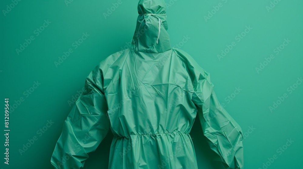 Patients torso in a green hospital suit, presented simply, ideal for ...