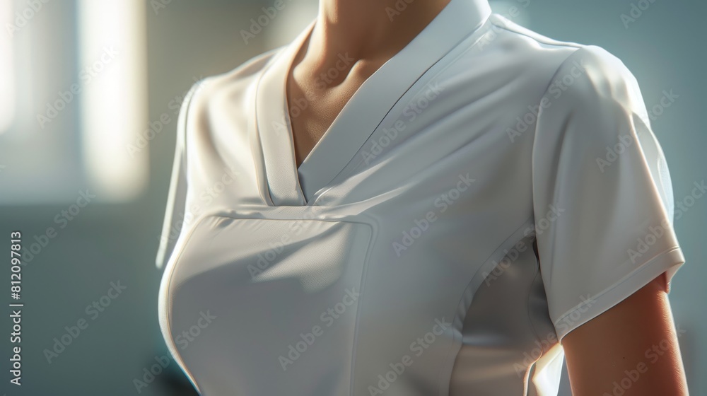 Highresolution image of a medical nurses torso, featuring a pristine ...