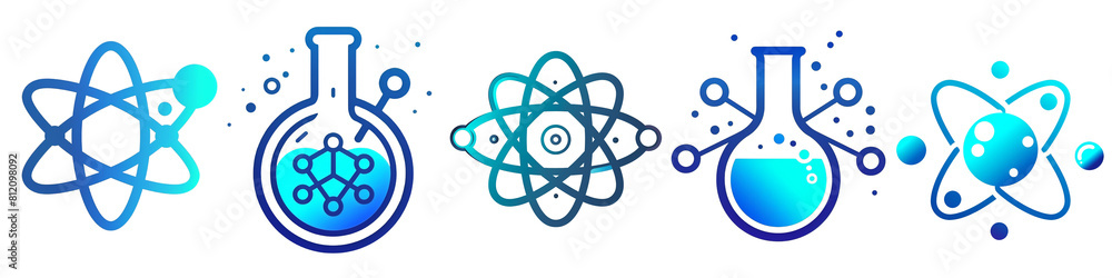 Science clipart collection, symbol, logos, icons isolated on ...