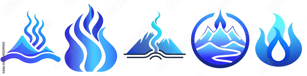 Geothermal clipart collection, symbol, logos, icons isolated on ...