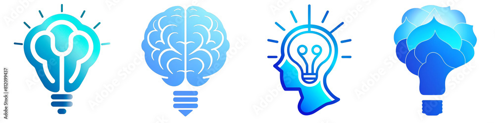 Brainstorming clipart collection, symbol, logos, icons isolated on ...