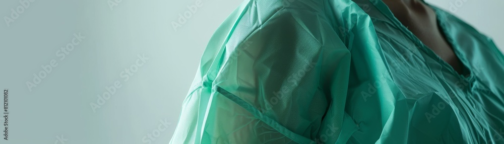 Crisp image of a patient s torso in a mint green hospital gown ...
