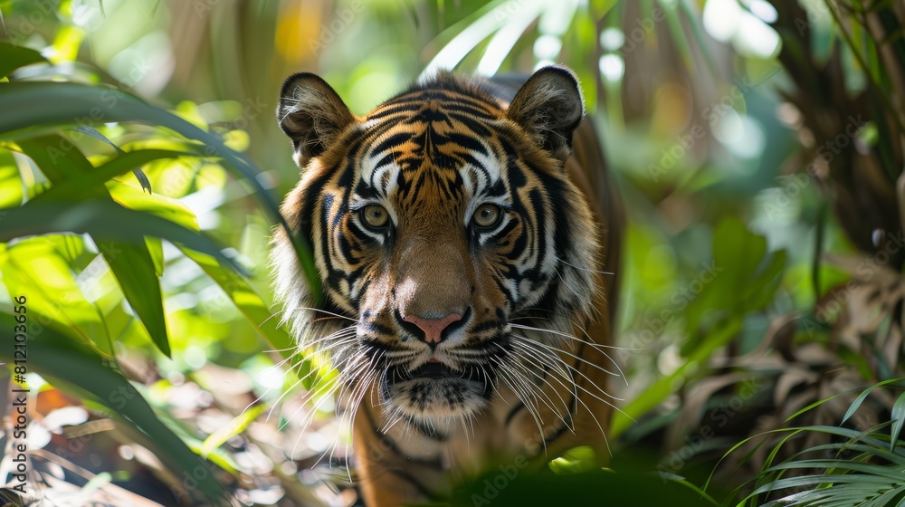 Amazing wildlife photography of a tiger walking in the jungle. It is a ...