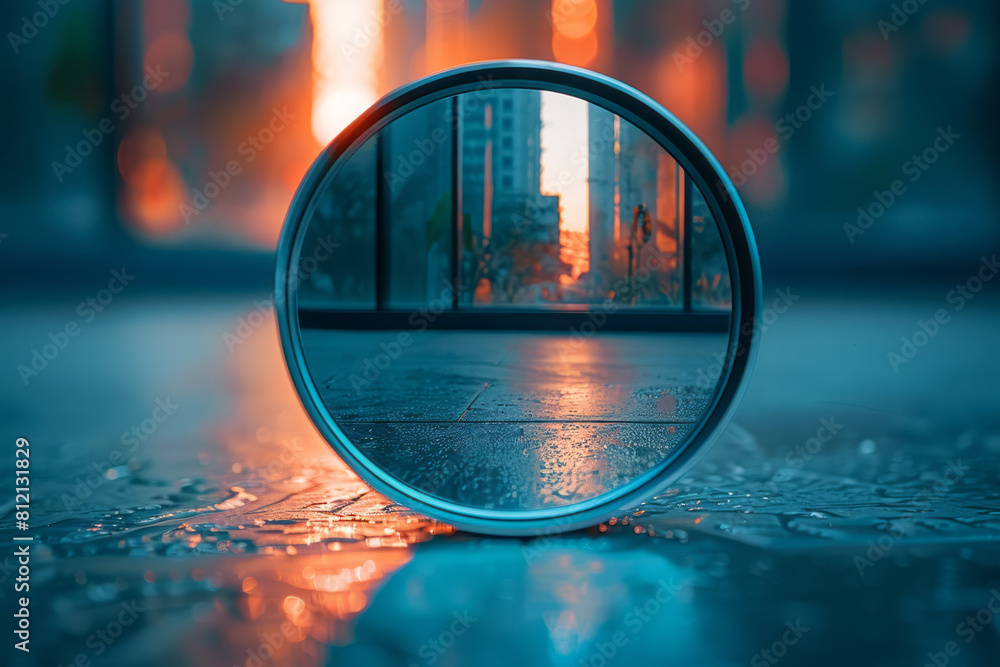 Illustration of a concave mirror reflecting and magnifying an image ...