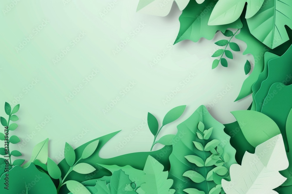 World environment day concept banner with text "5 June World environment day". Green leaves and ...