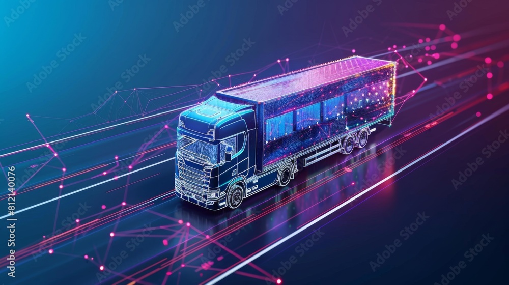 Business Logistics concept, Truck of logistics network distribution and ...