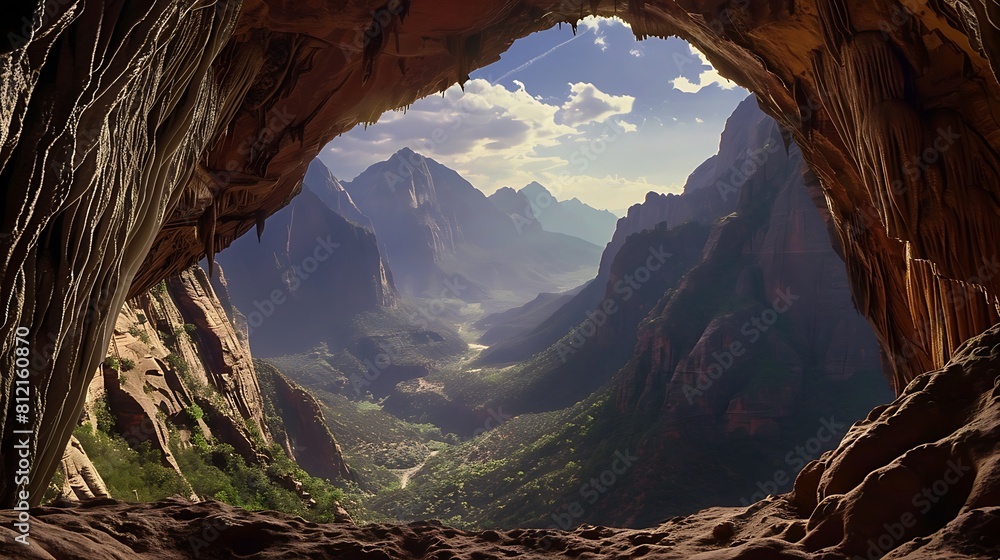 Delve into the sublime beauty of remote mountain vistas, where towering ...