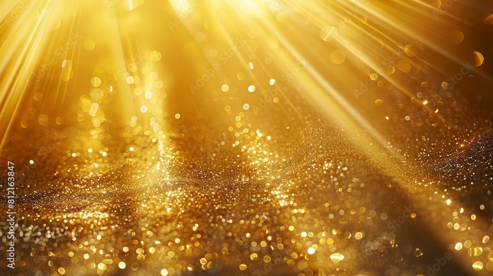 Gold background with rays of light and glitter, for an award ceremony ...
