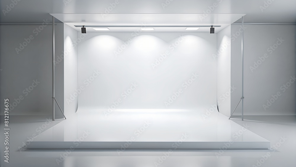 Blank white studio background. Design for product demonstration. Stock ...