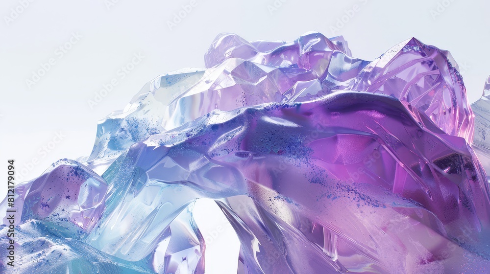 3D conceptual artwork of liquid crystal caverns frozen in an abstract ...