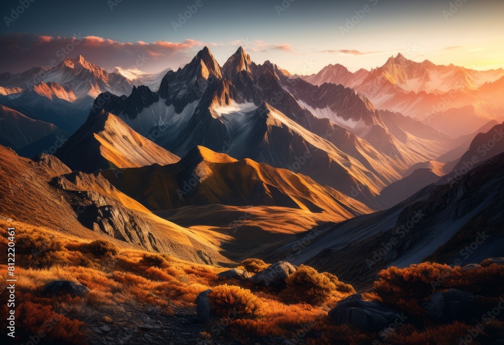 capturing abstract rugged terrain jagged peaks mountain ranges, explore ...