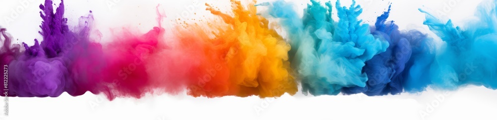 Dynamic and vibrant color explosion abstract art with rainbow pigments ...