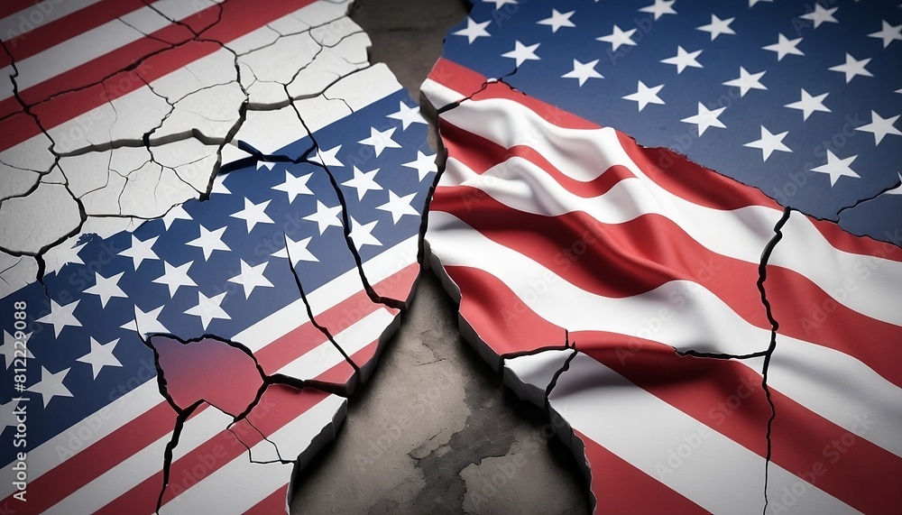 US divided concept, republicans democrats society polarization ...