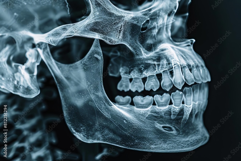 X-ray of the human skull and teeth Stock Illustration | Adobe Stock