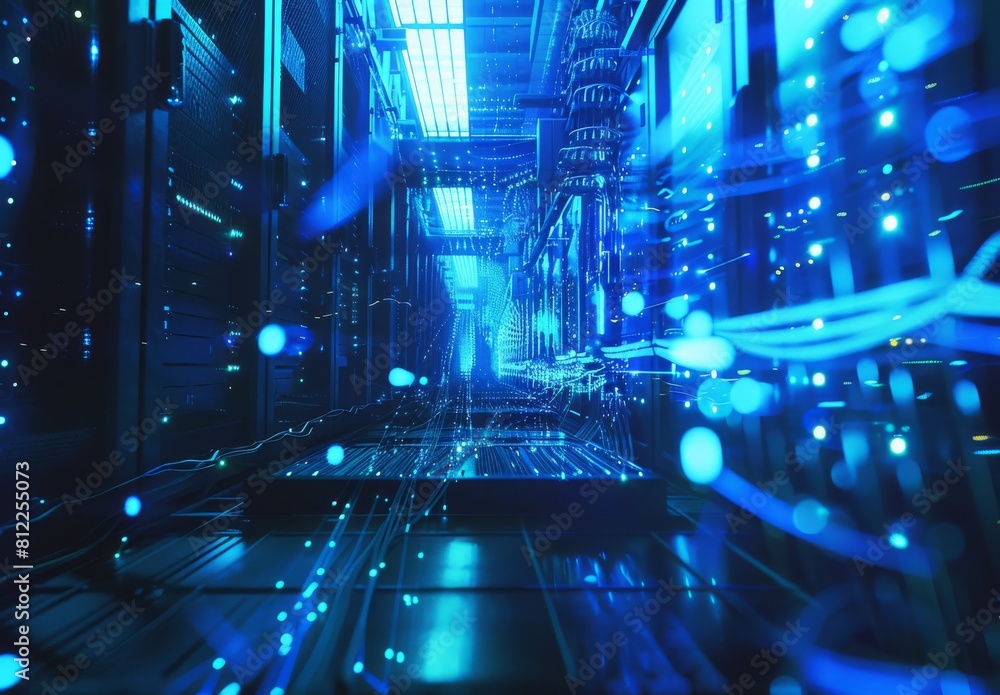 "Visualization of IoT, data flow, and digitalization in a dark server ...