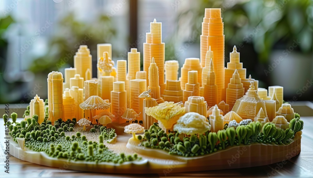 A visionary concept of a 3D printed smart city model, integrating ...