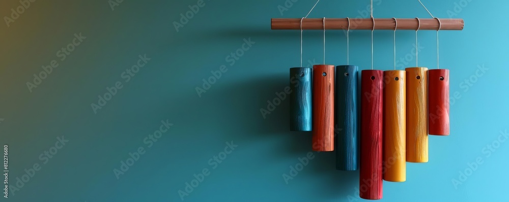 DIY beach wind chimes flat design top view crafty sounds theme water ...