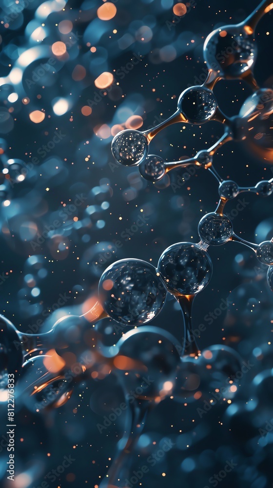 Futuristic vector concept of nanochemistry, with nanostructures and ...