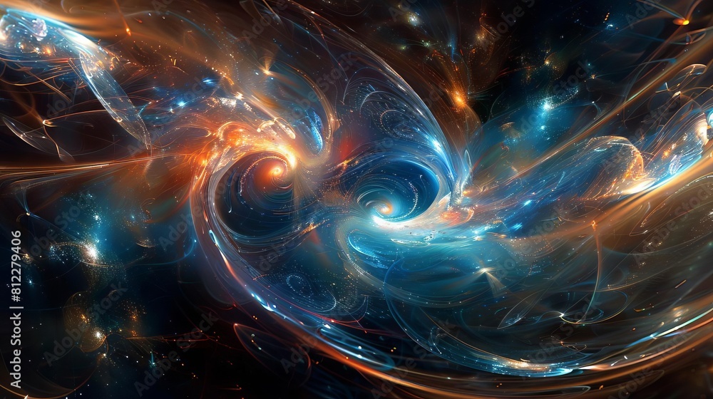 Conceptualize a visualization of the uncertainty principle, with ...