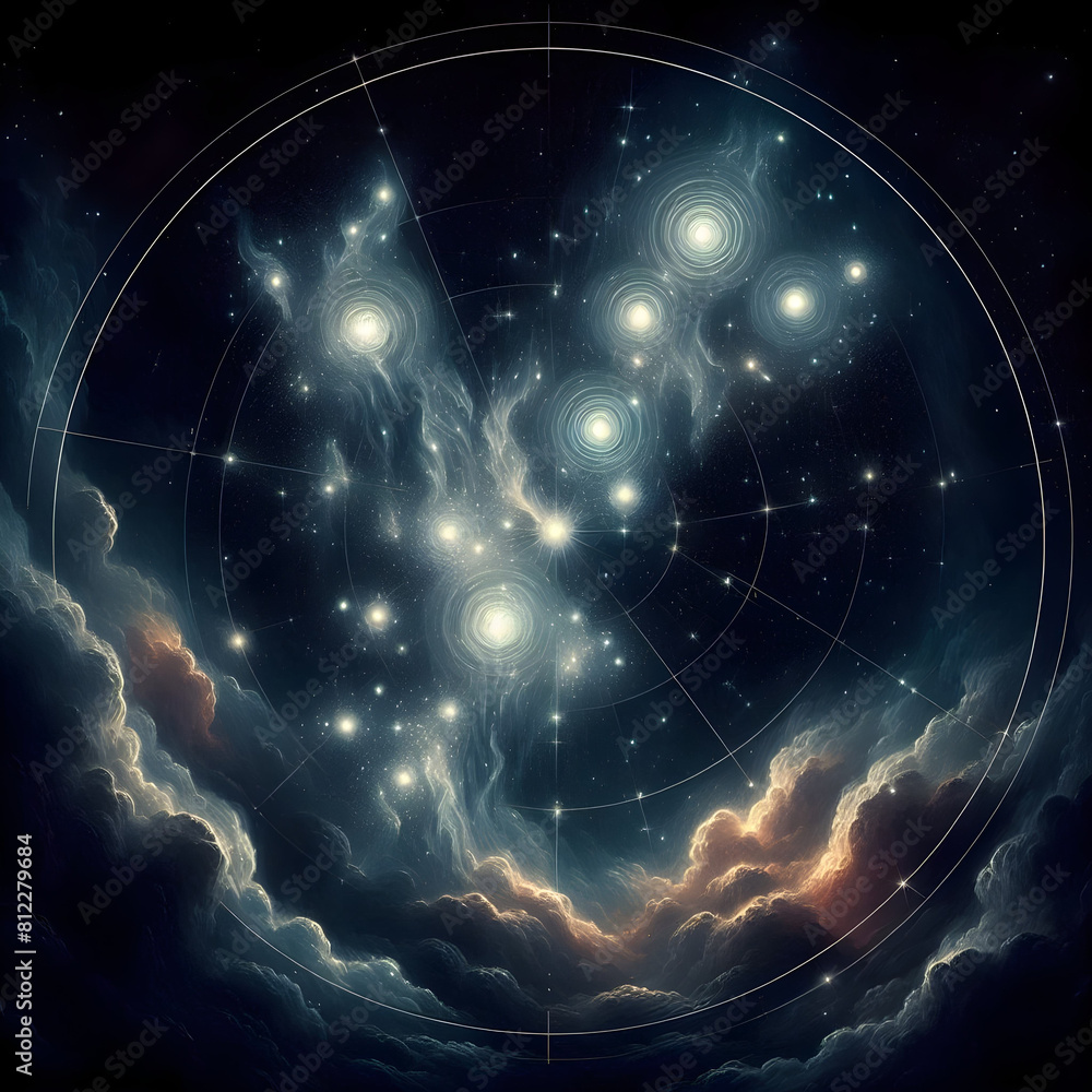 constellation space, dark, design, starry, pattern, backdrop, seamless ...