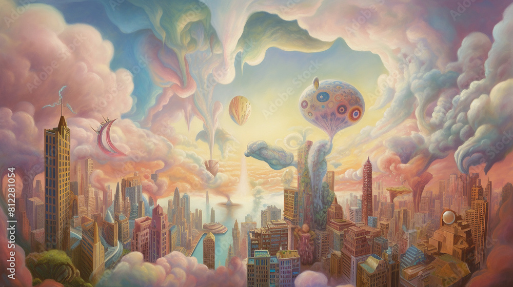 In a dreamlike realm where reality bends and twists, a surreal ...