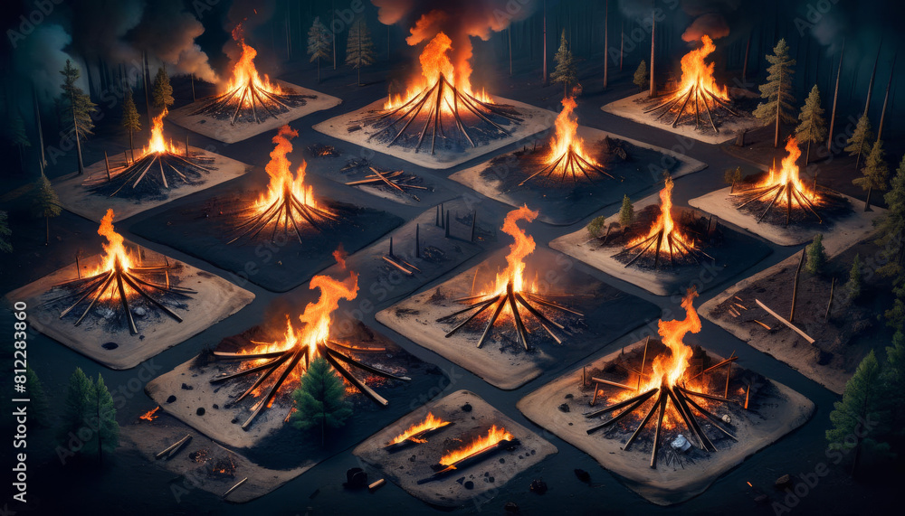 trees forest wildfire nature disaster damaged burning fire caused ...