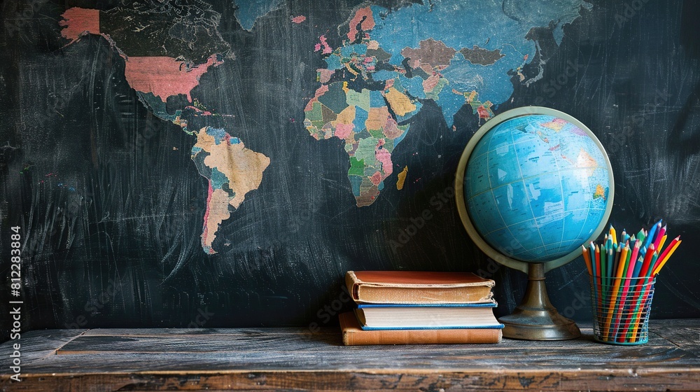 Educational Return: Concept of Returning to School with Globe, Books ...