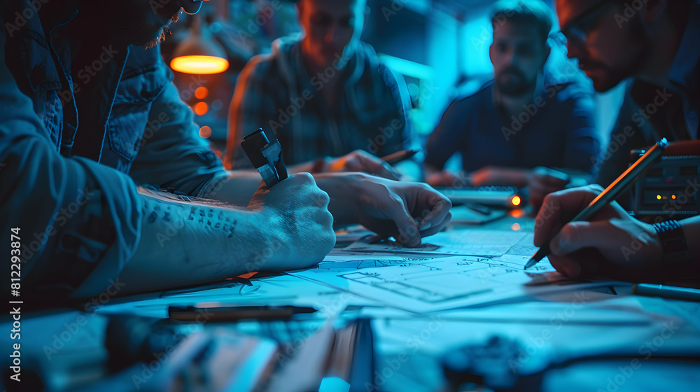 Game Developers Brainstorming a Photo Realistic Concept for New Game ...