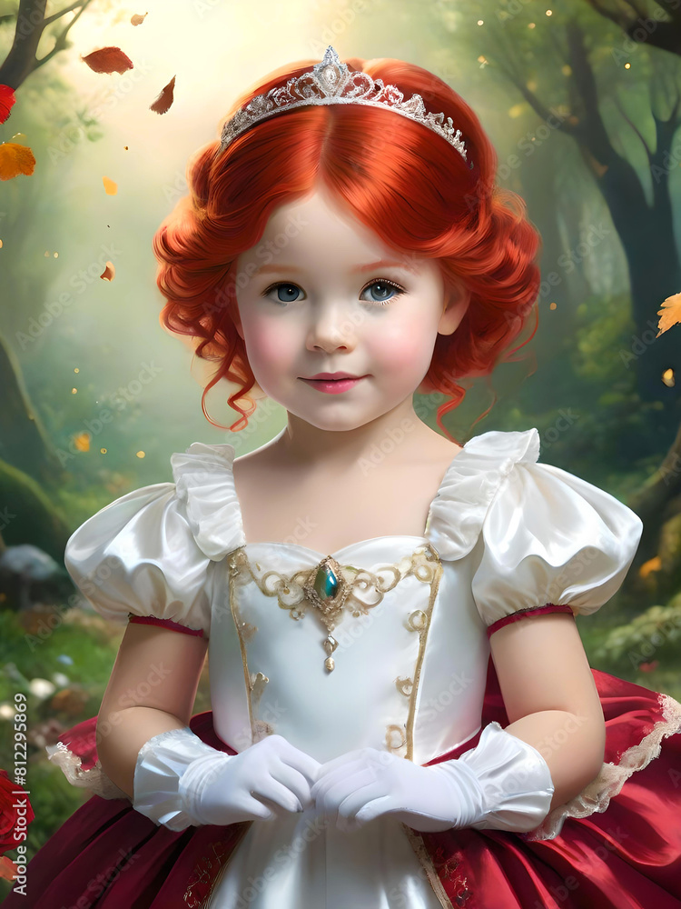 red hair girl, princess, girl, small toddler, nursery wall art, poster ...