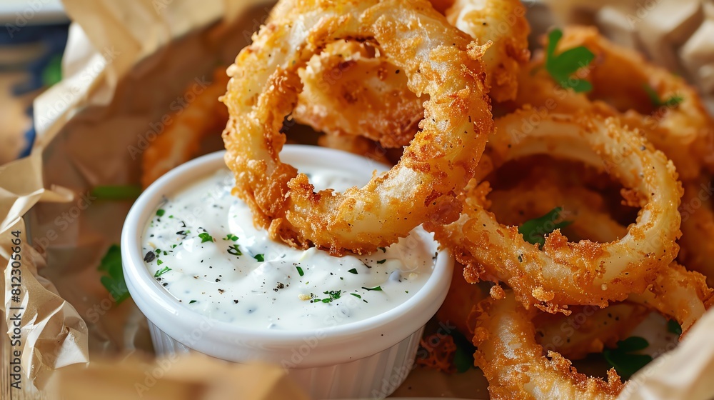 Crispy, golden brown onion rings are the perfect appetizer or side dish ...