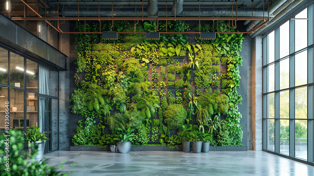 Green, sustainable and ecological office space with daily employee ...