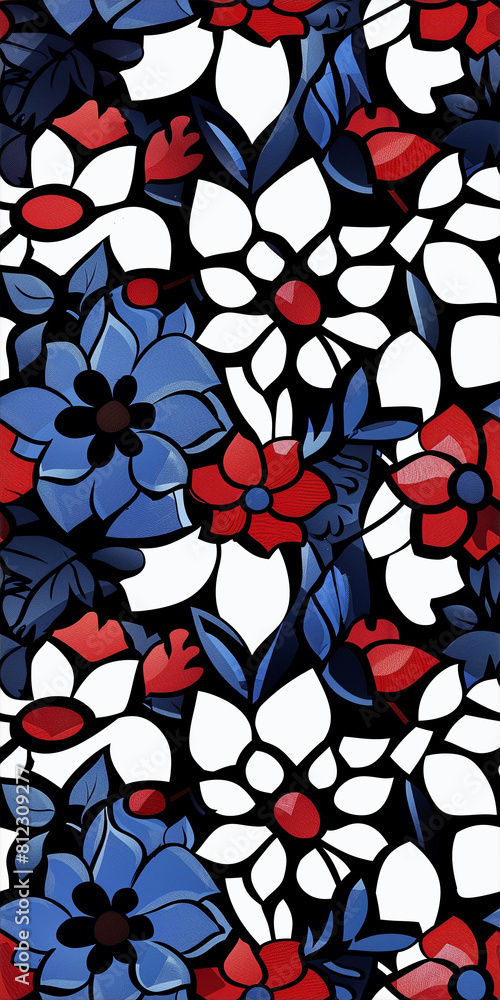 geometric pattern intertwining flowers with a religious theme, crafted ...