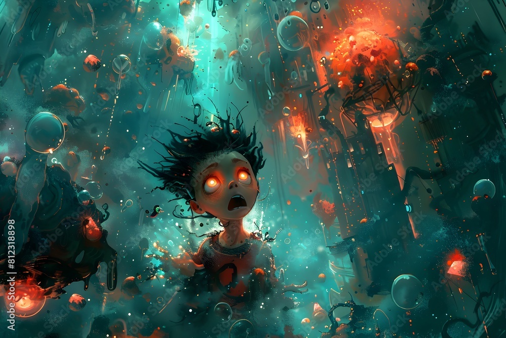 Whimsical Anime Inspired Characters Immersed in Enigmatic Luminous ...