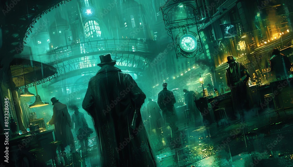 Imagine a dramatic confrontation in a black market den where a robber ...