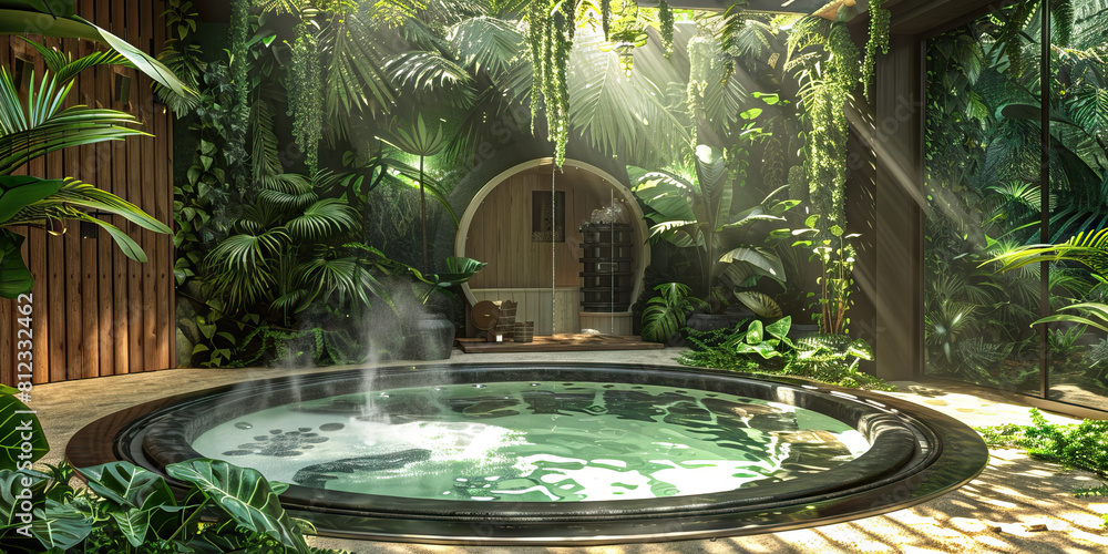 Zen Spa Oasis: An escape to serenity, boasting a Jacuzzi, steam room ...