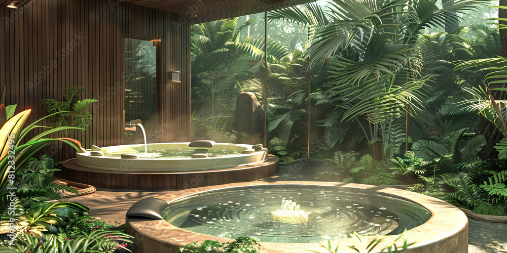 Zen Spa Oasis: An escape to serenity, boasting a Jacuzzi, steam room ...