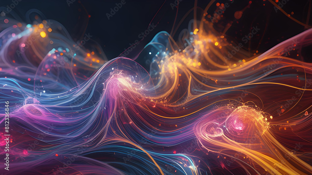 Energy patterns intertwining with microscopic structures Stock ...