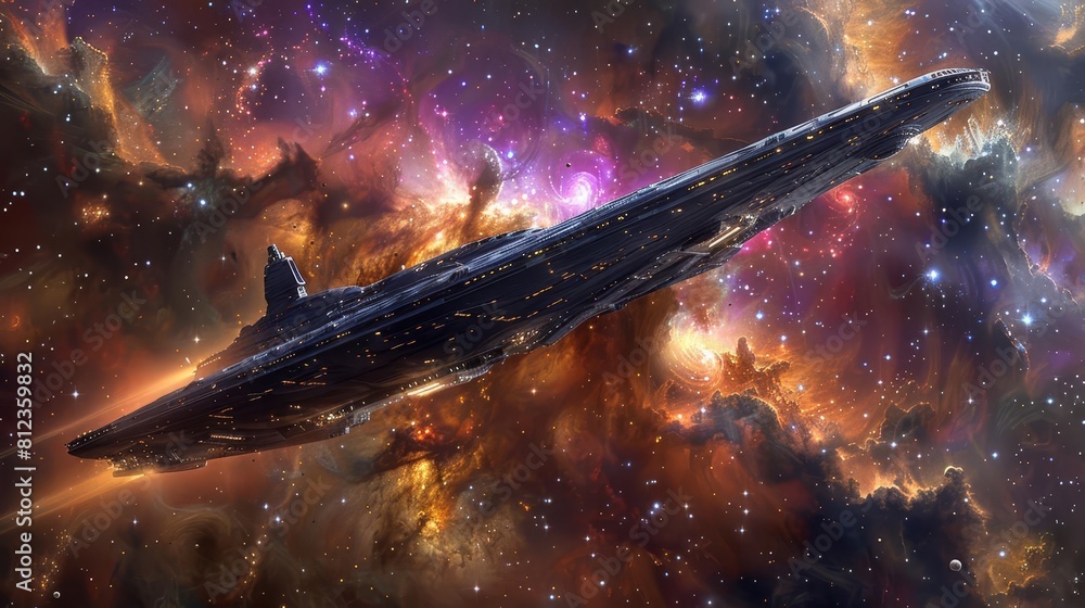 Imagine a starship navigating through a complex galaxy, its path lit by ...