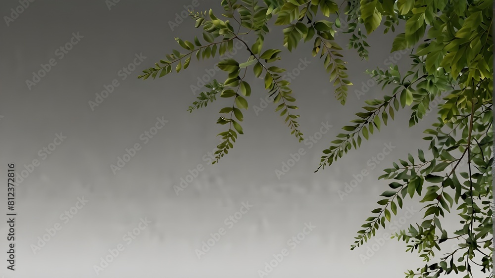 tree branches verdant foliage and rue twigs Extremely realistic ...