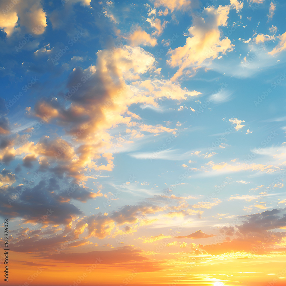 Sunset sky for background or sunrise sky and cloud at morning.Panorama ...