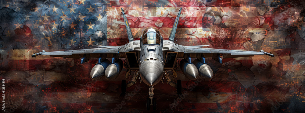 create a backdrop of the usaf flag next to the usa flag,generative ai ...