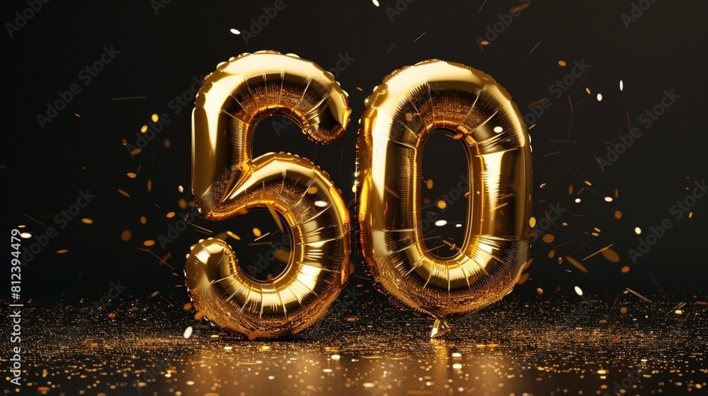 Number 50 gold numbers. Elegant Greeting celebration fifty years ...