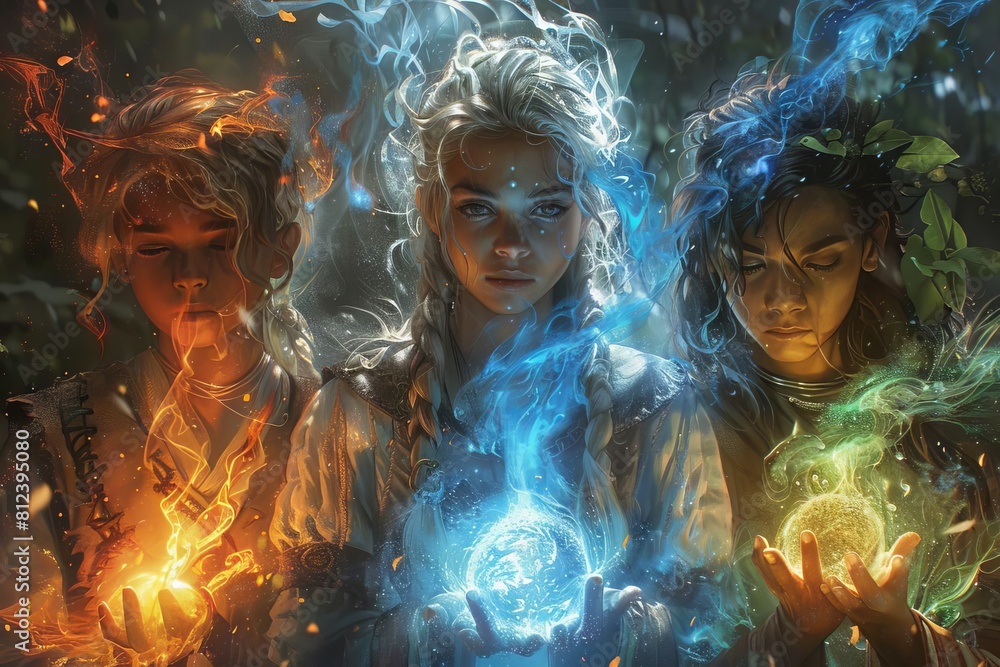 A fantasy image of young wizards from around the world, their magical ...