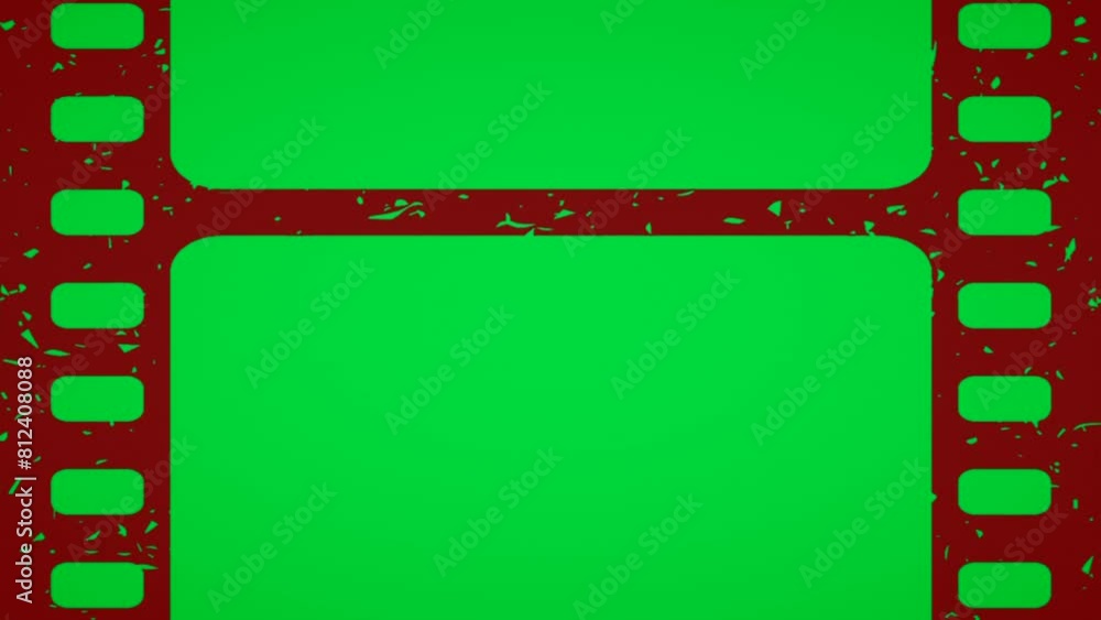 Green screen loop footage of old negative film strip frame. Slow ...