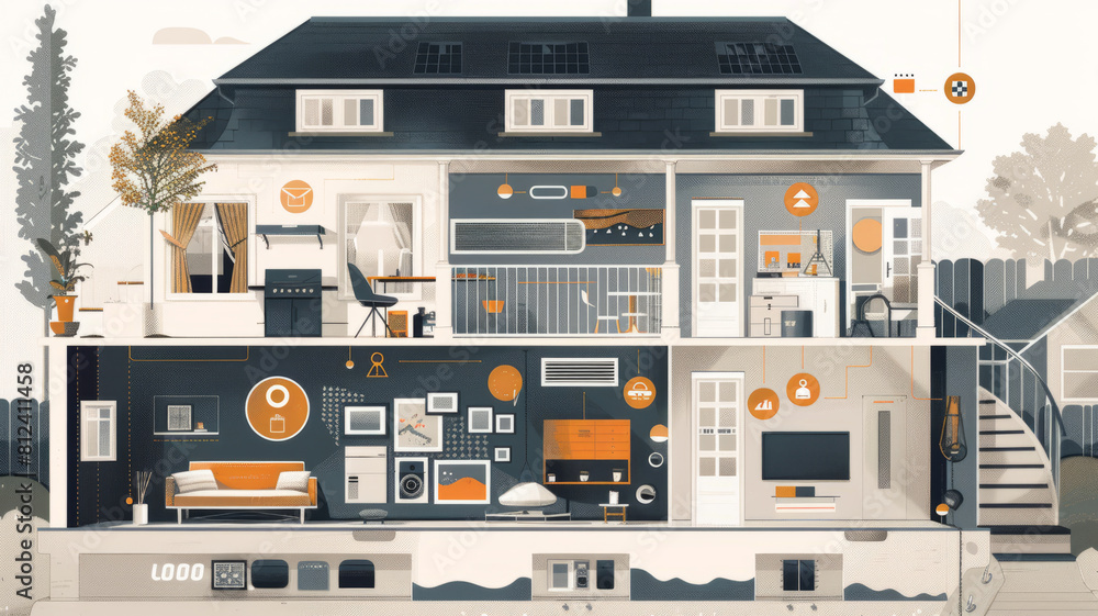 Elegant soundproofing infographic for historic homes, blending clarity ...