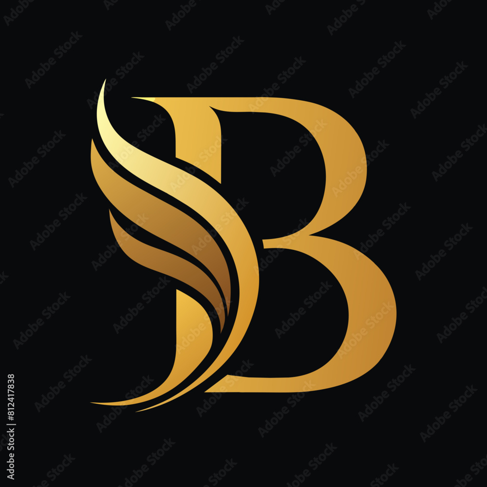 Golden Unique regal golden royal, Letter "B" in capitals, business Logo ...